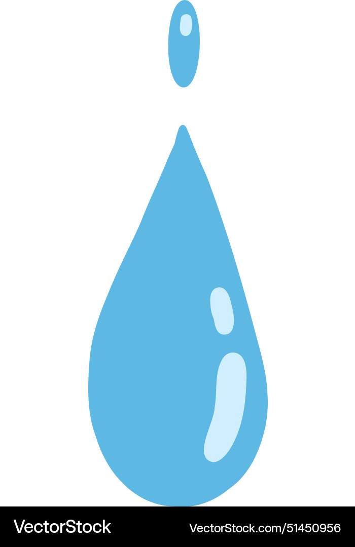 Cartoon blue dripping water drop splash spray Vector Image