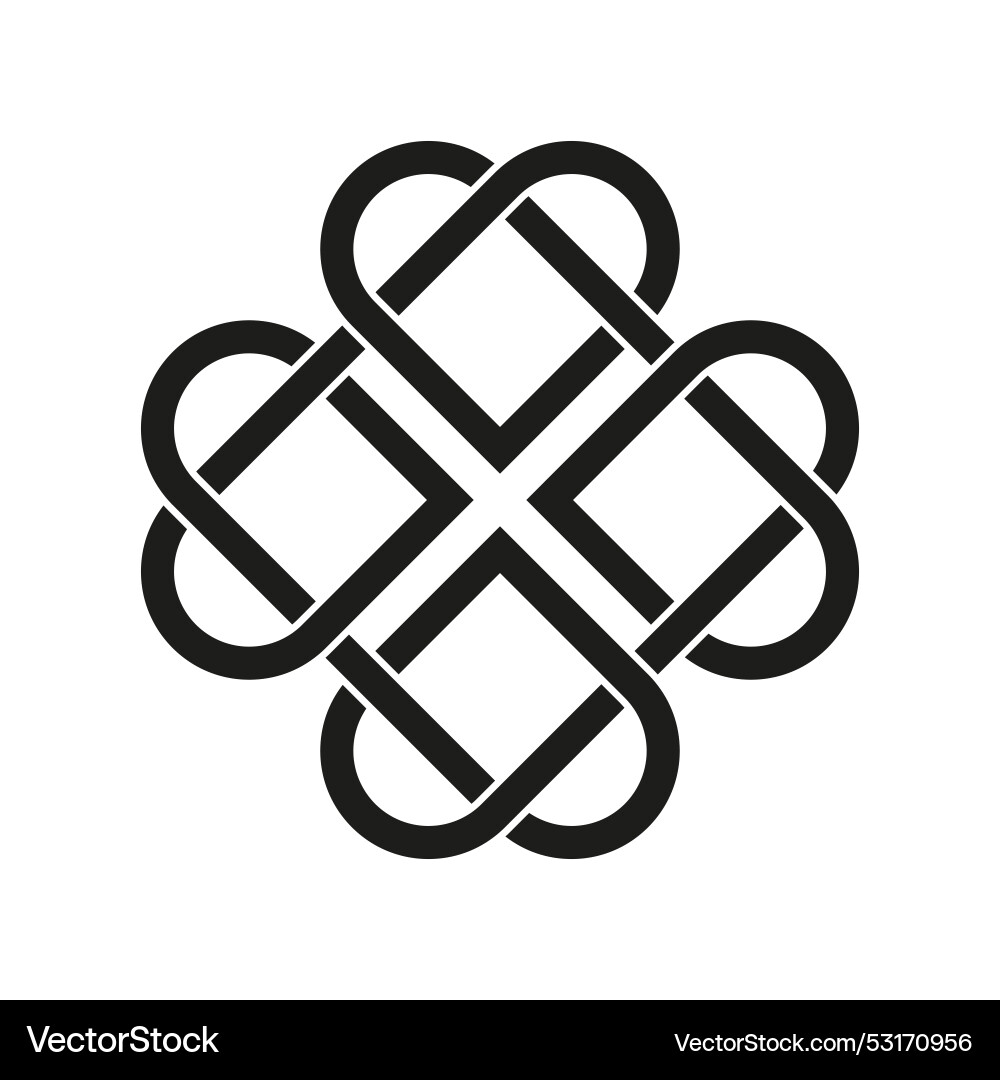 Celtic knot icon interwoven black lines geometric Vector Image