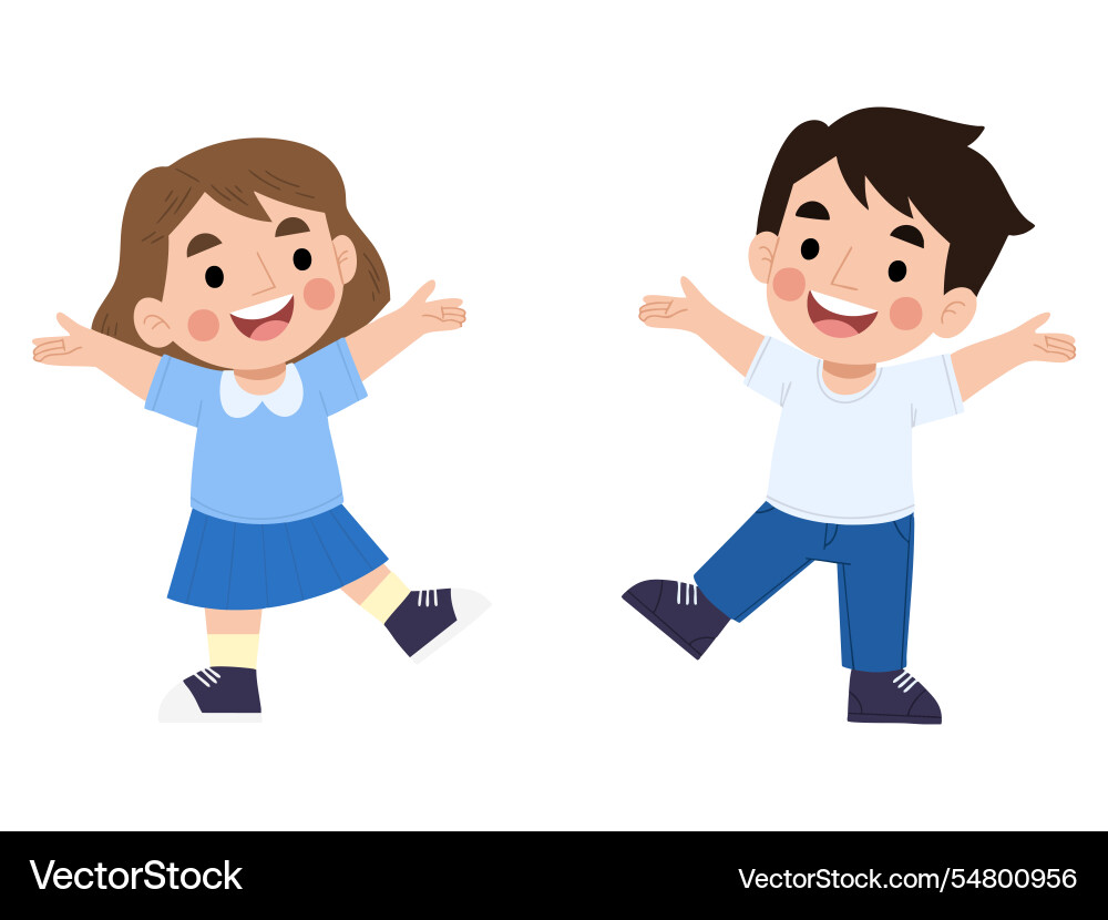Cheerful kids jumping Royalty Free Vector Image