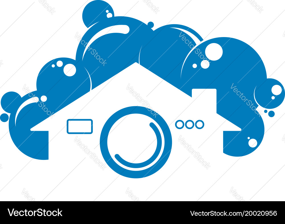Cleaning a house symbol Royalty Free Vector Image