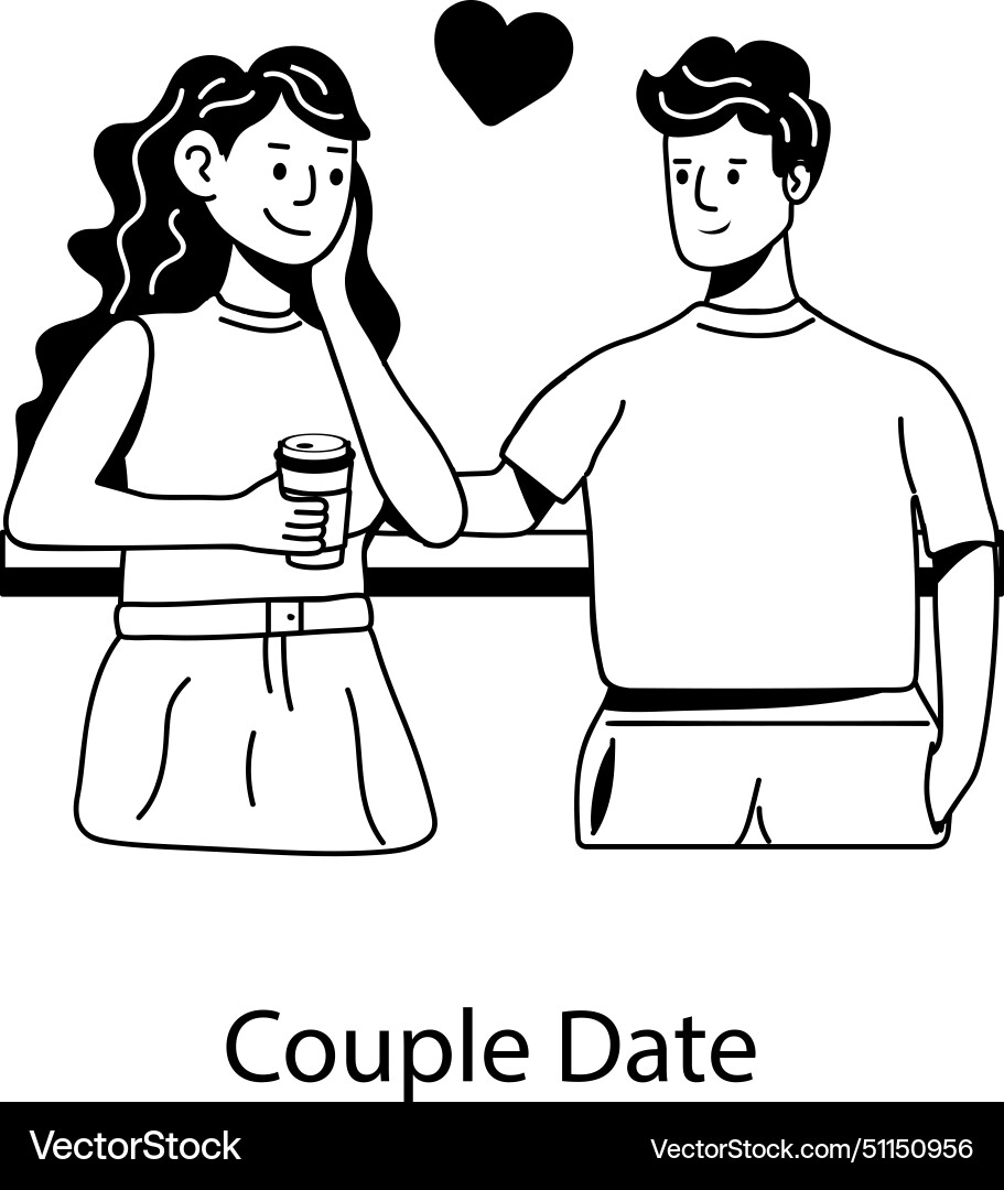 Couple date Royalty Free Vector Image - VectorStock