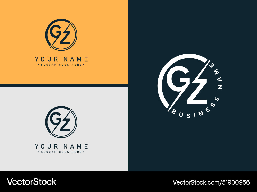 Creative logo for initials gz in monogram style Vector Image