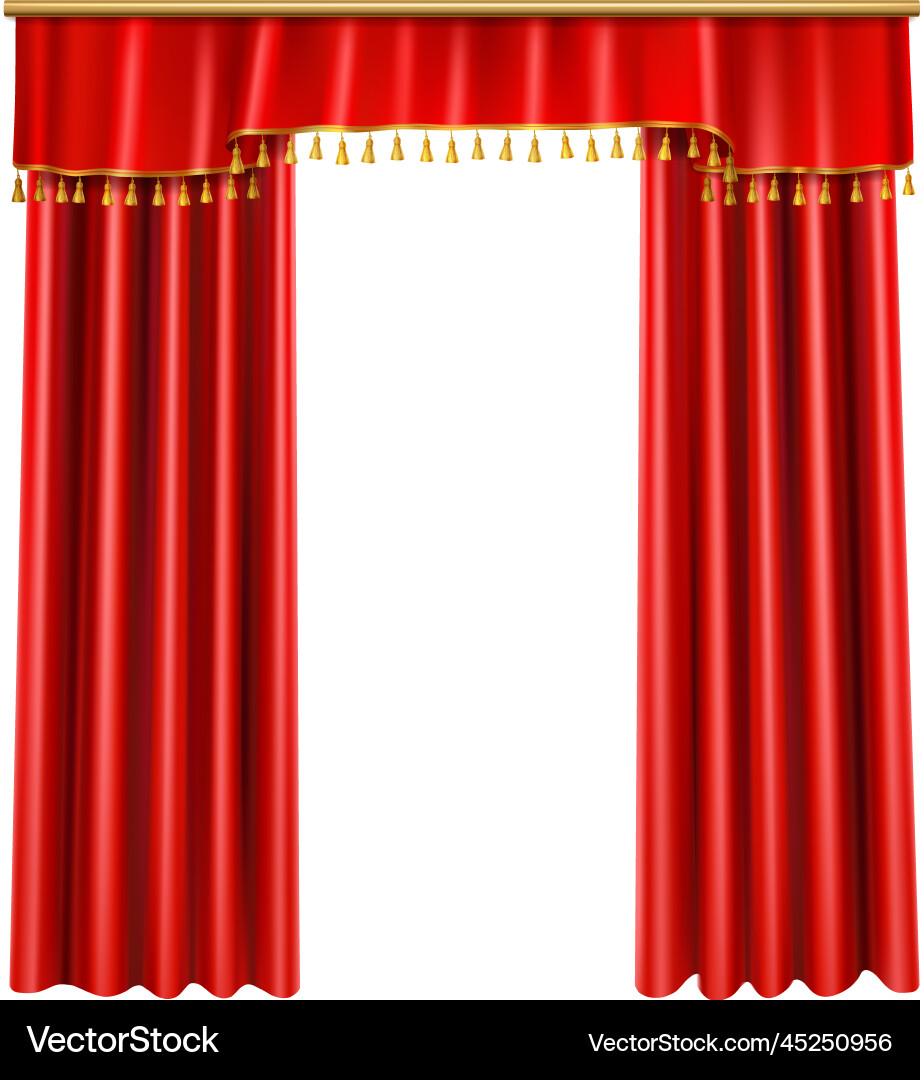 Curtains realistic Royalty Free Vector Image - VectorStock