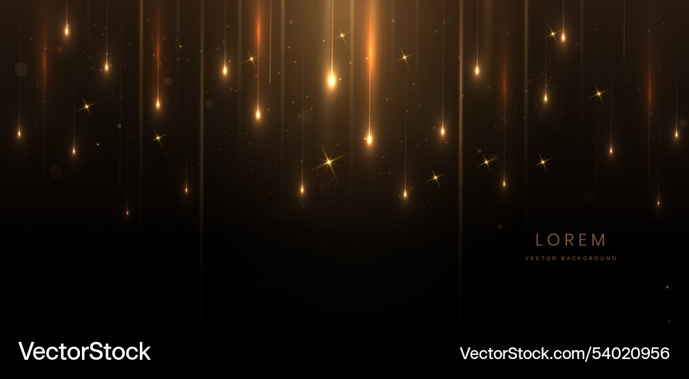 Luxury gold glowing line with lighting effect Vector Image