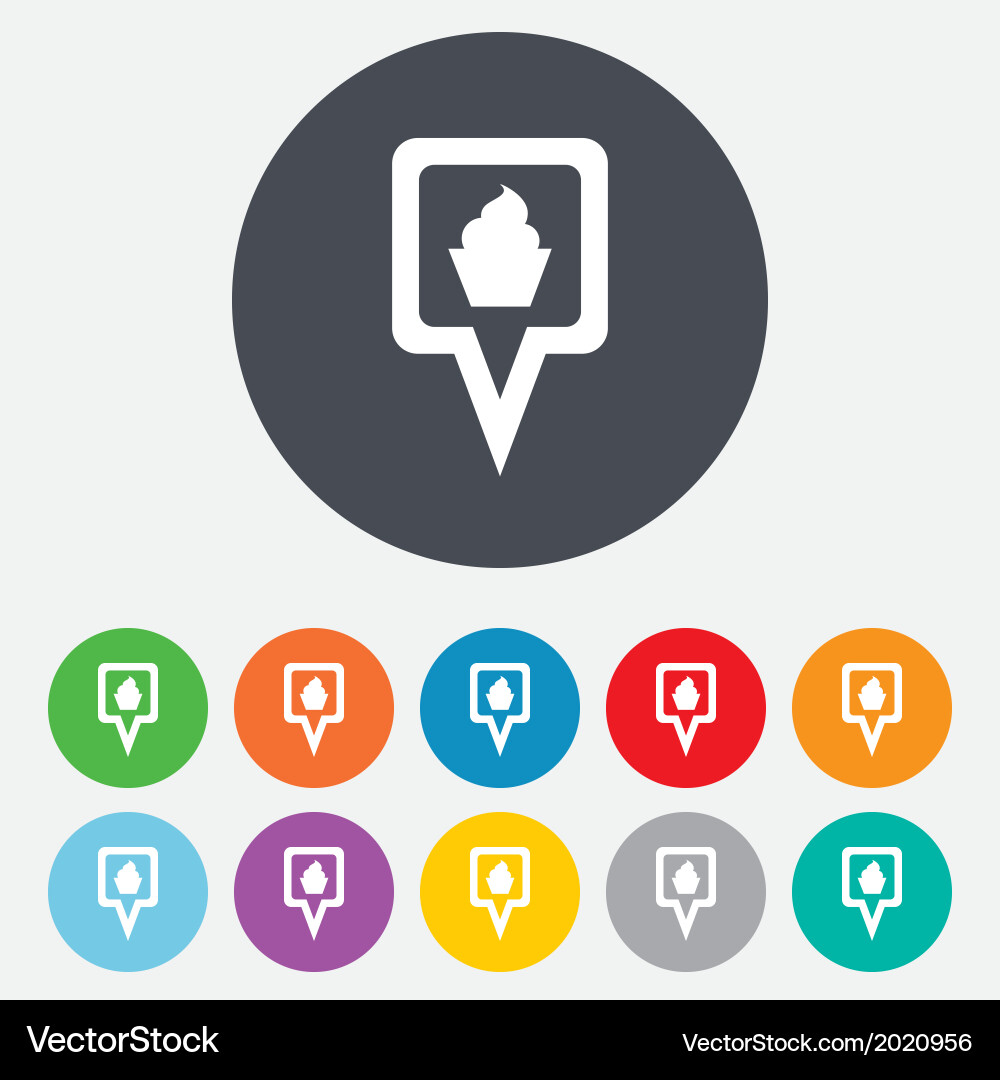 Map pointer food sign icon marker symbol Vector Image