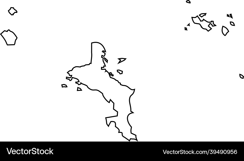 Outline of the map seychelles Royalty Free Vector Image