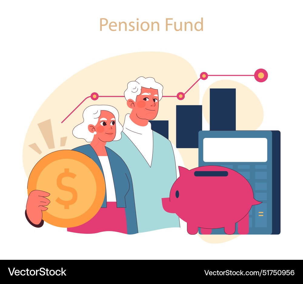 Pension fund concept Royalty Free Vector Image
