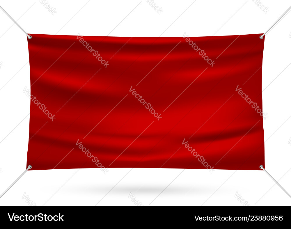 Red mock up vinyl banner Royalty Free Vector Image