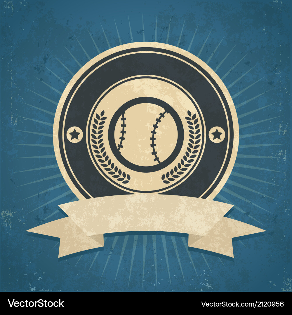 Retro baseball emblem Royalty Free Vector Image