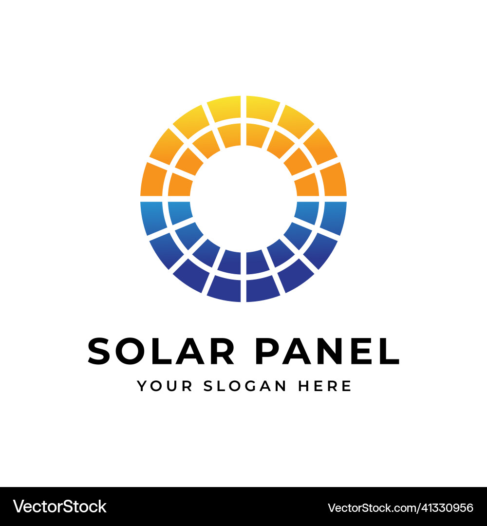 Solar panel logo design Royalty Free Vector Image