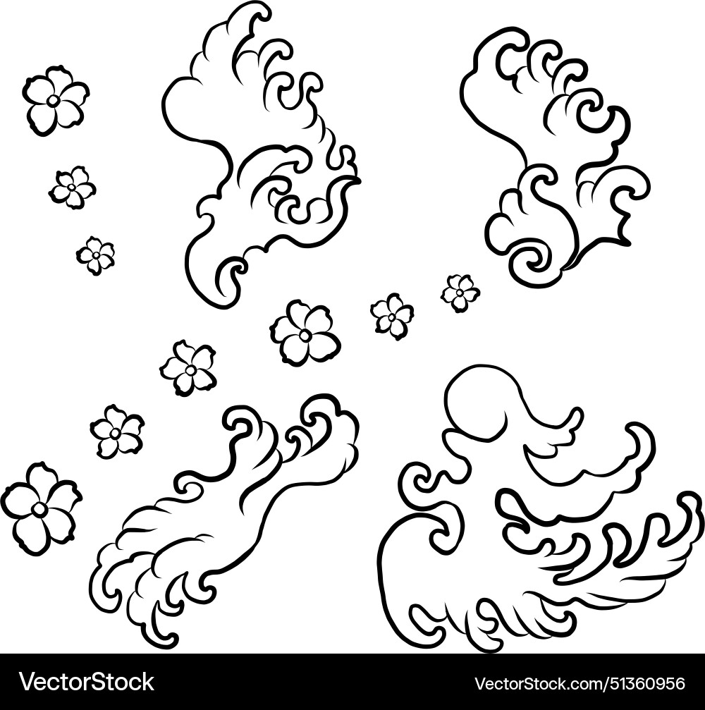 Traditional japanese clouds Royalty Free Vector Image Traditional japanese clouds Royalty Free Vector Image