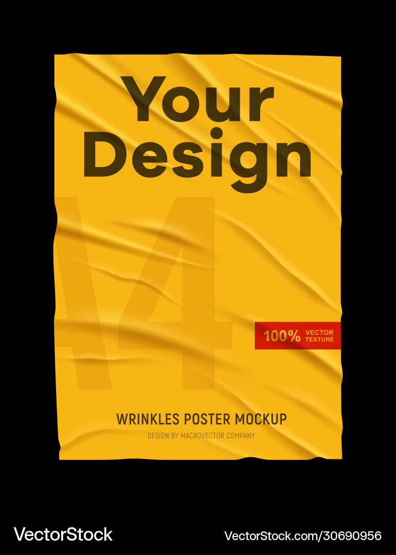 Wrinkled paper poster Royalty Free Vector Image