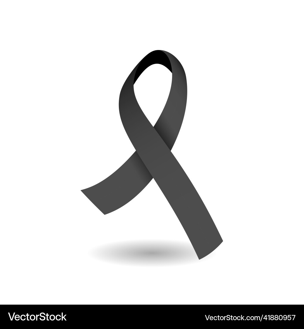 Black mourning ribbon - 3d symbol Royalty Free Vector Image