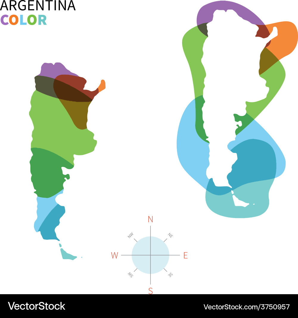 Colorful Argentina Map Royalty Free Vector Image