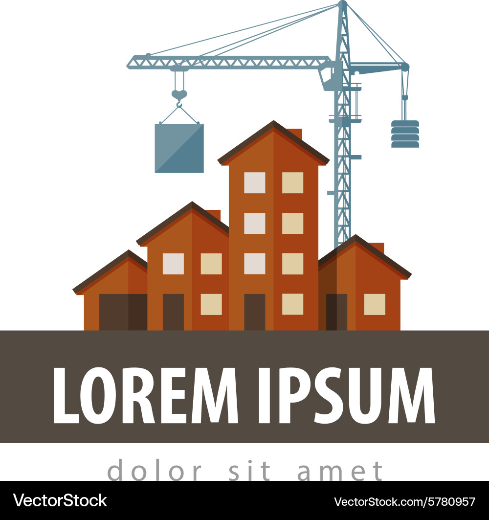 Construction site logo design template Royalty Free Vector