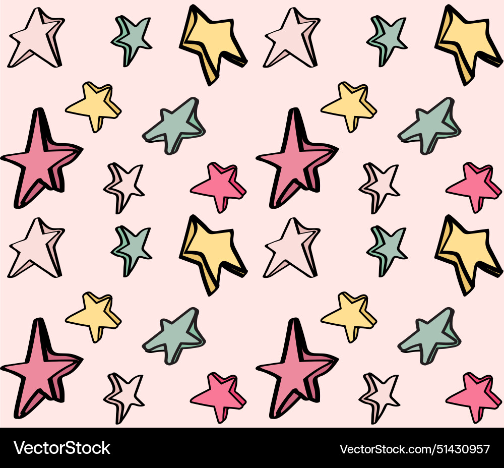 Cute kids star sprinkles seamless pattern Vector Image