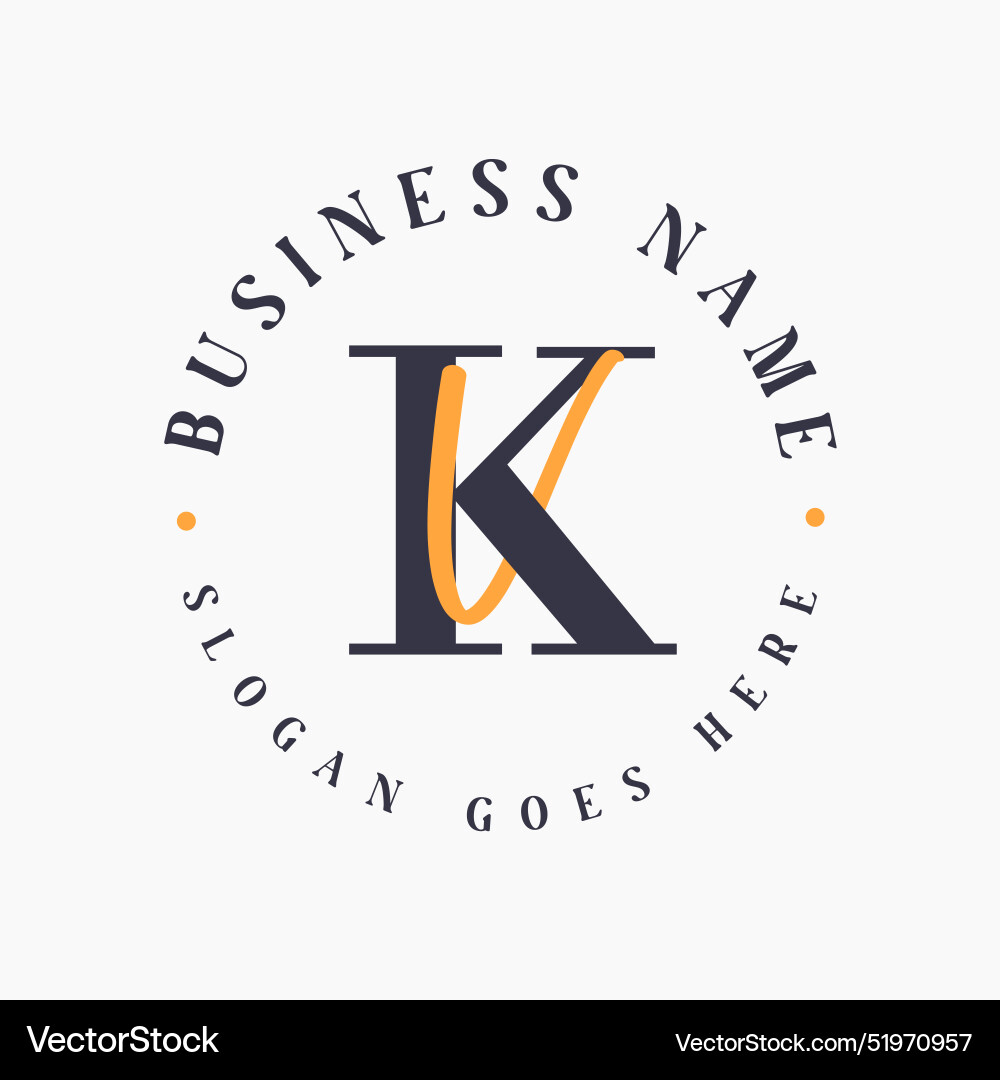 Elegant letter kv initials logo for corporate Vector Image