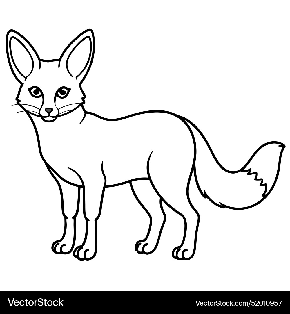 Fennec fox stands icon Royalty Free Vector Image