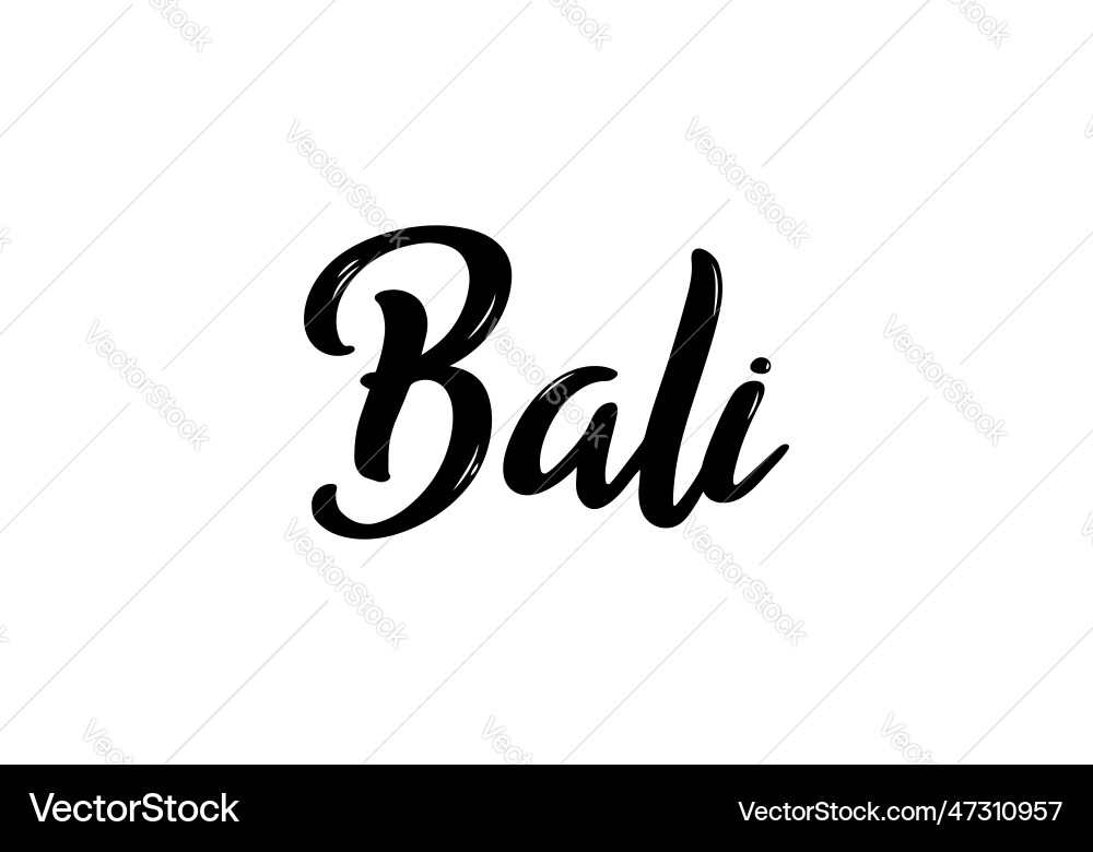 Handwritten Bali Lettering Royalty Free Vector Image