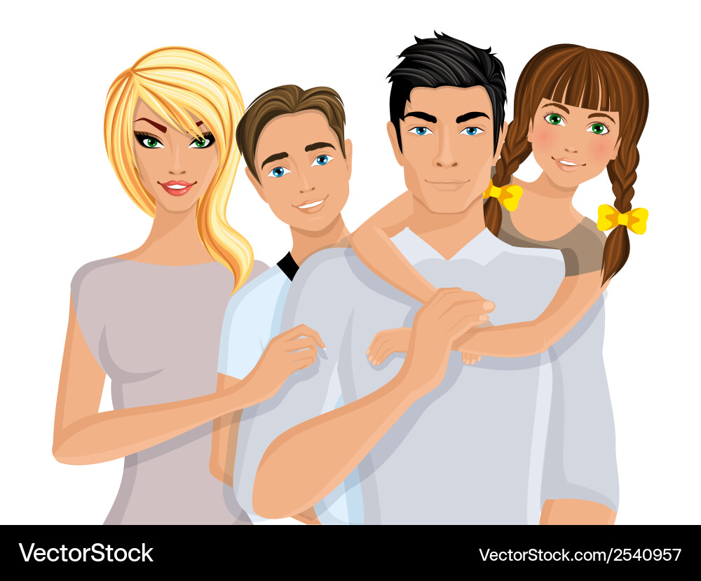 Happy family realistic Royalty Free Vector Image