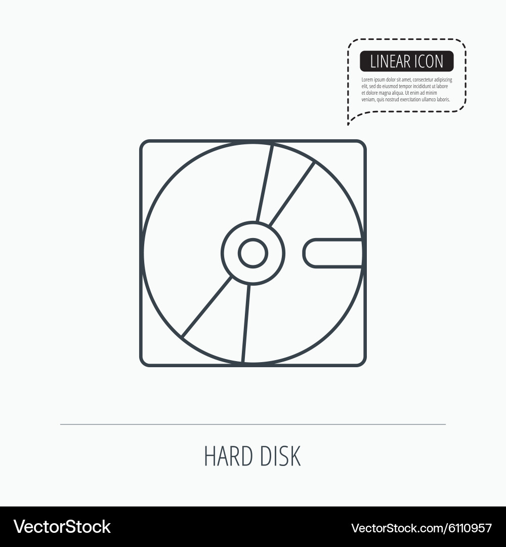 Harddisk icon hard drive storage sign Royalty Free Vector