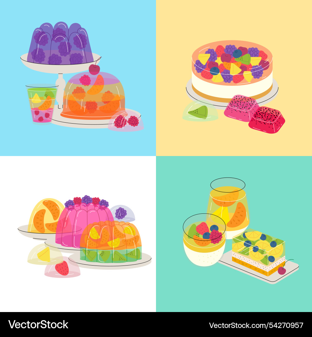 Jelly candy delicious dessert colorful Royalty Free Vector