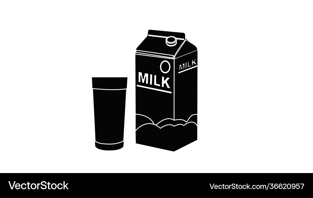 Milchkasten und ein Glas Lizenzfreies Vektorbild
