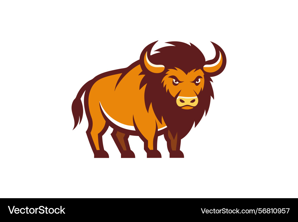 Musk ox mascot logo art Royalty Free Vector Image
