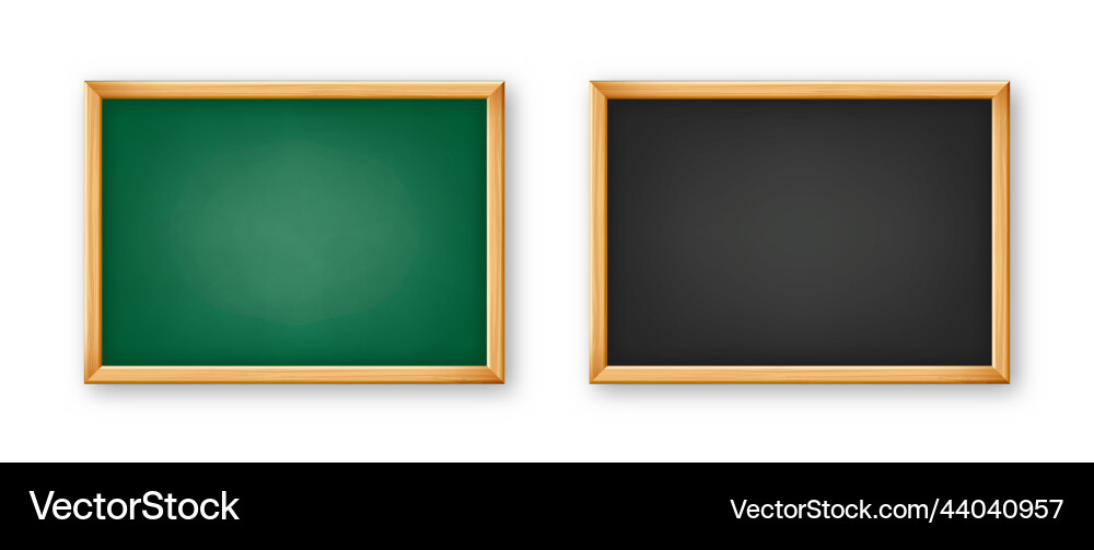 Realistic blank chalkboard in a wooden frame Vector Image