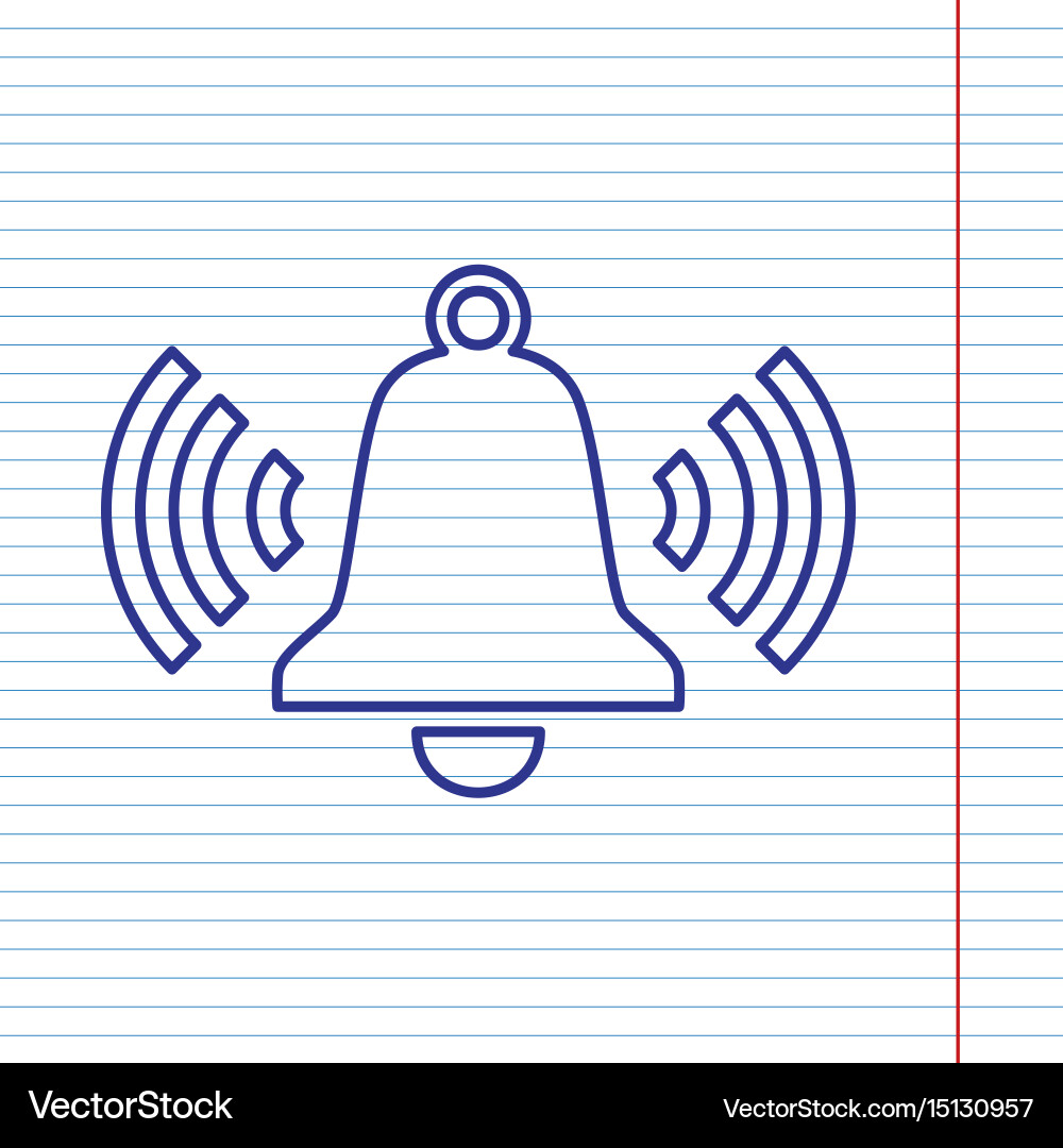 Ringing bell icon navy line Royalty Free Vector Image