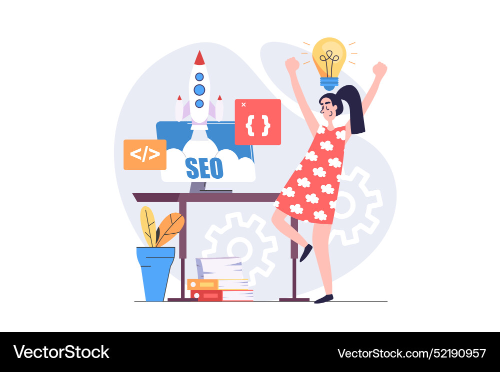 Seo optimization concept in modern flat design Vector Image Seo optimization concept in modern flat design Vector Image