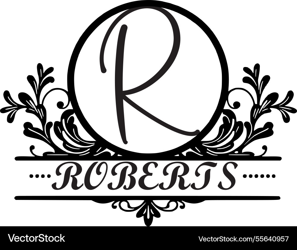 Split monogram svg letter file Royalty Free Vector Image