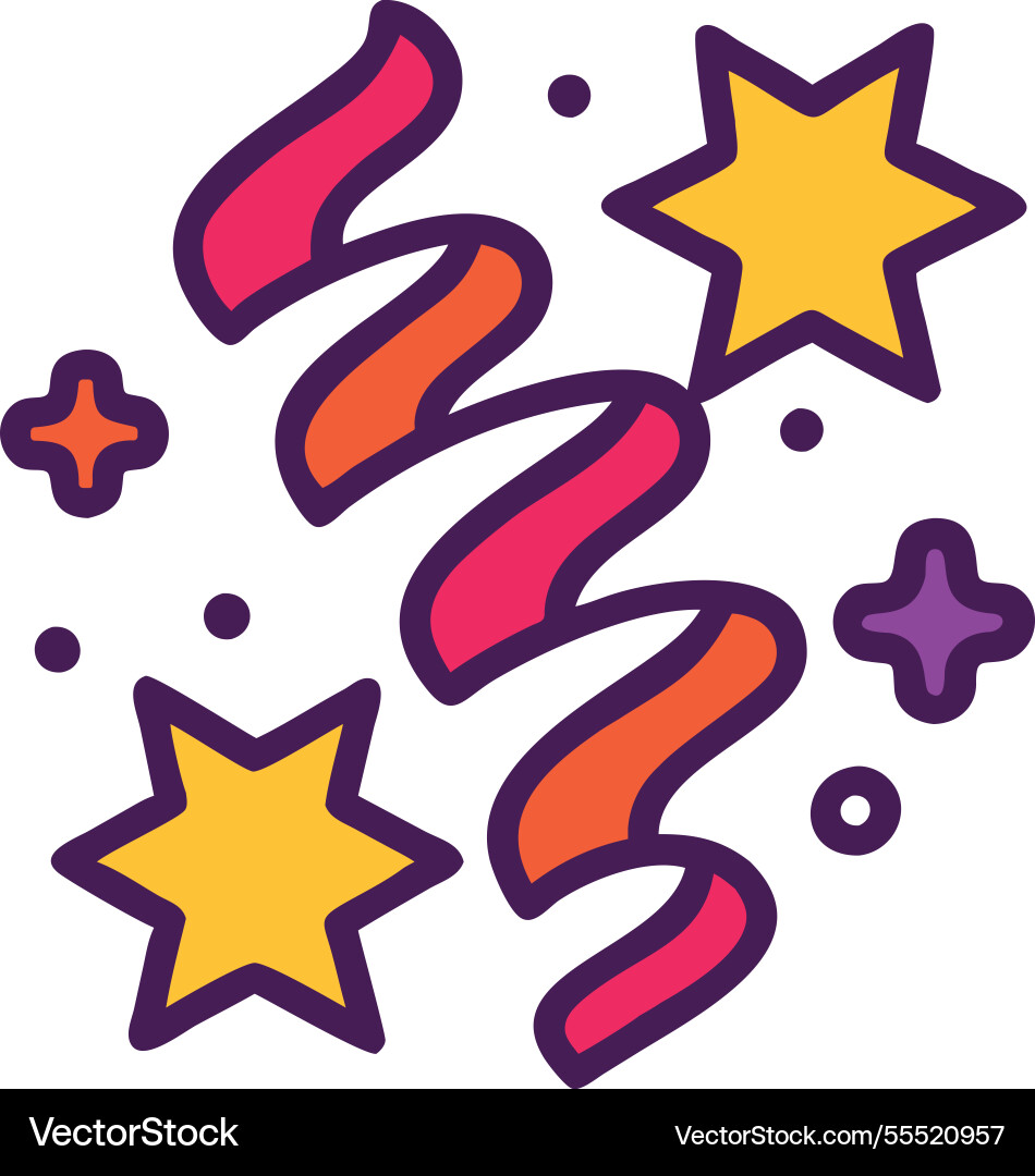 Streamers party icon Royalty Free Vector Image