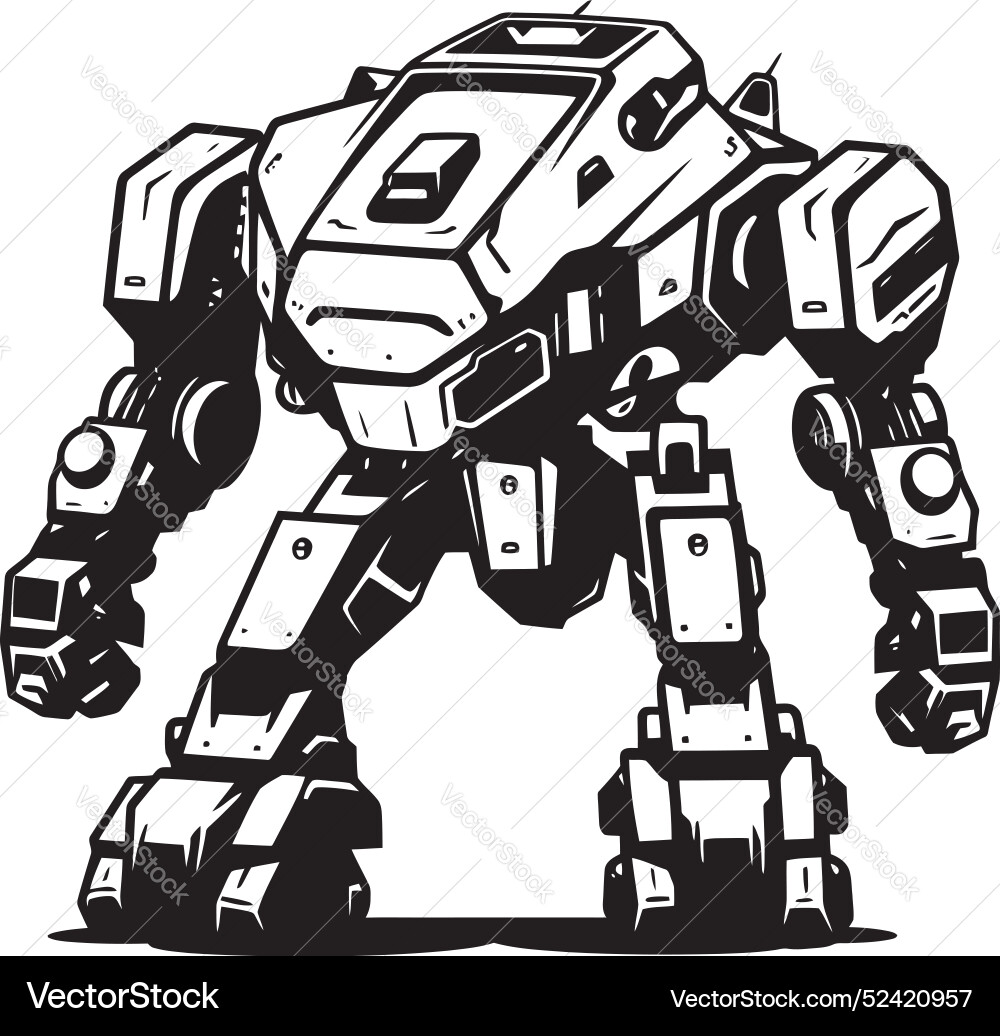 Warrior behemoth robot emblem icon armored enigma Vector Image