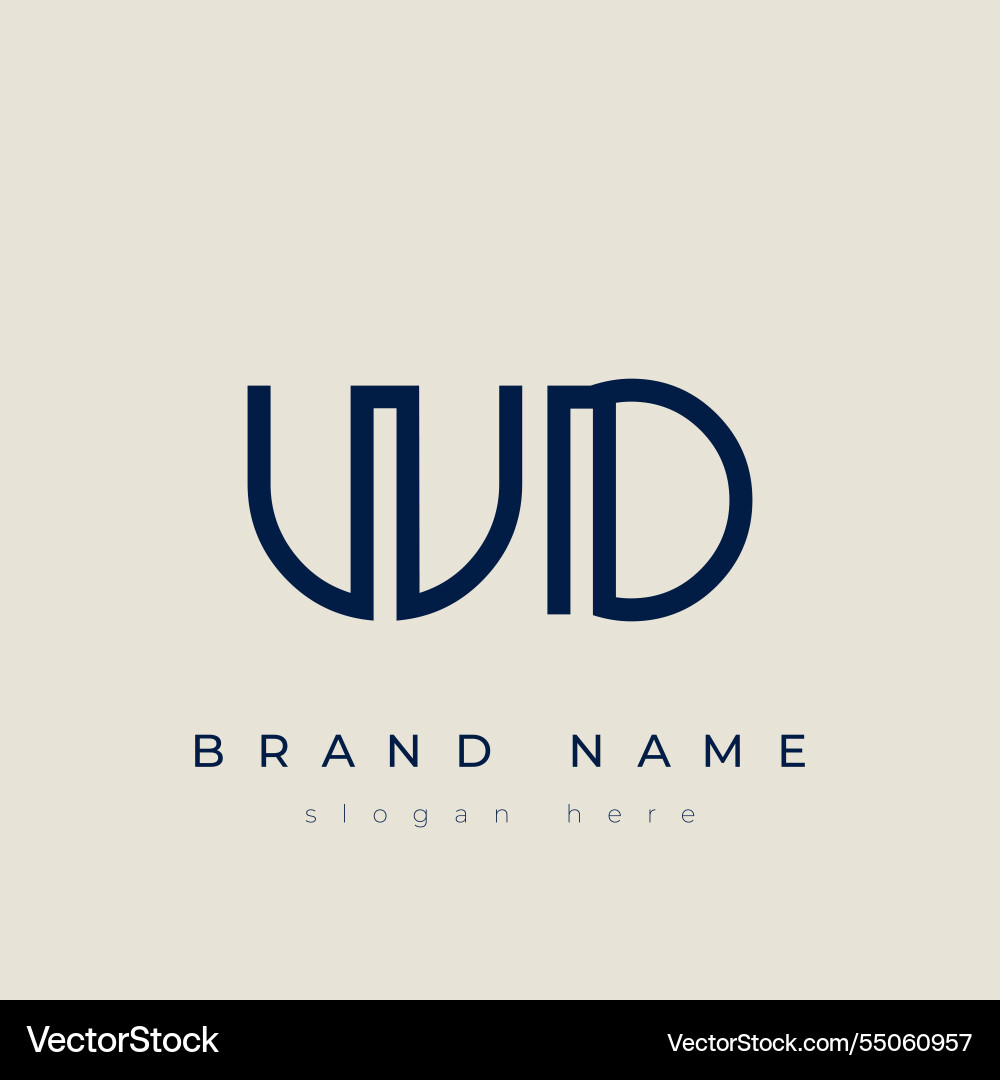 Wd alphabet letter icon logo Royalty Free Vector Image