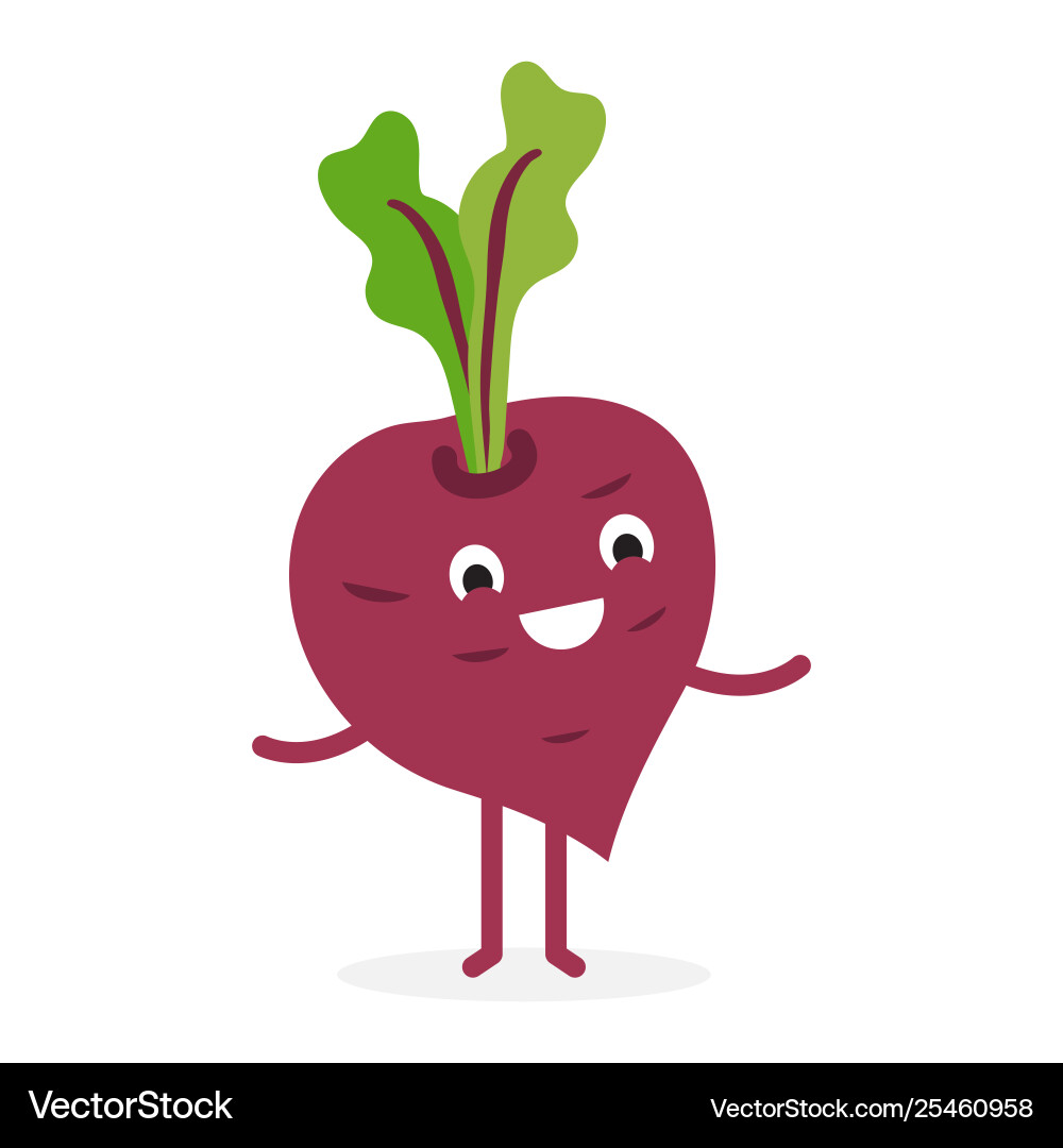 Beetroot cute vegetable character Royalty Free Vector Image