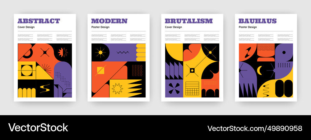 Brutalismus poster bauhaus buchcover Lizenzfreier Vektor
