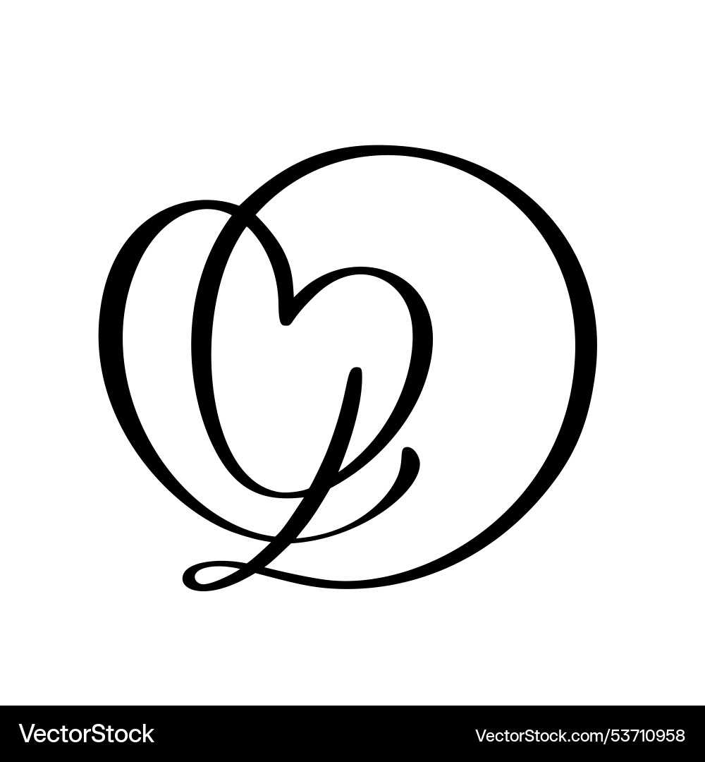 Calligraphy hand drawn love letter d Royalty Free Vector
