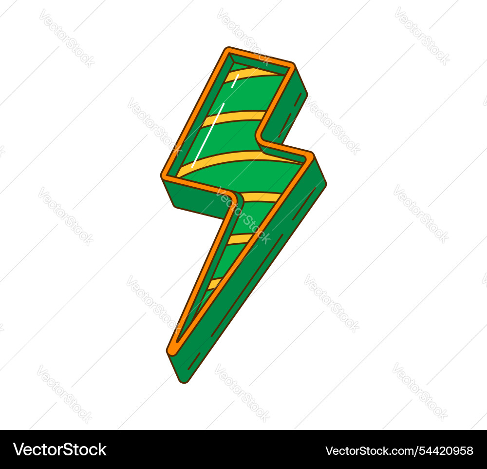 Cartoon retro groovy Hippie Donnerbold Blitz Vektorbild
