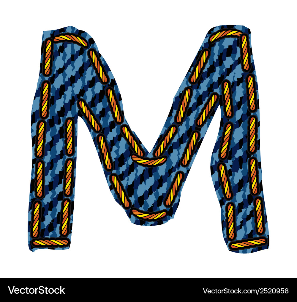 Farmerke tekstura slovo m – Royalty-Free Vector | VectorStock