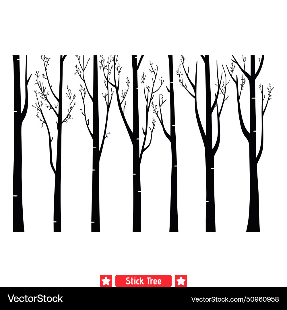 Forest guardians strong and sturdy stick tree Vector Image