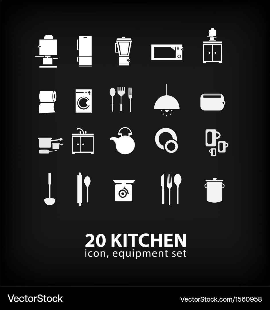 Kitchen equipment set Royalty Free Vector Image