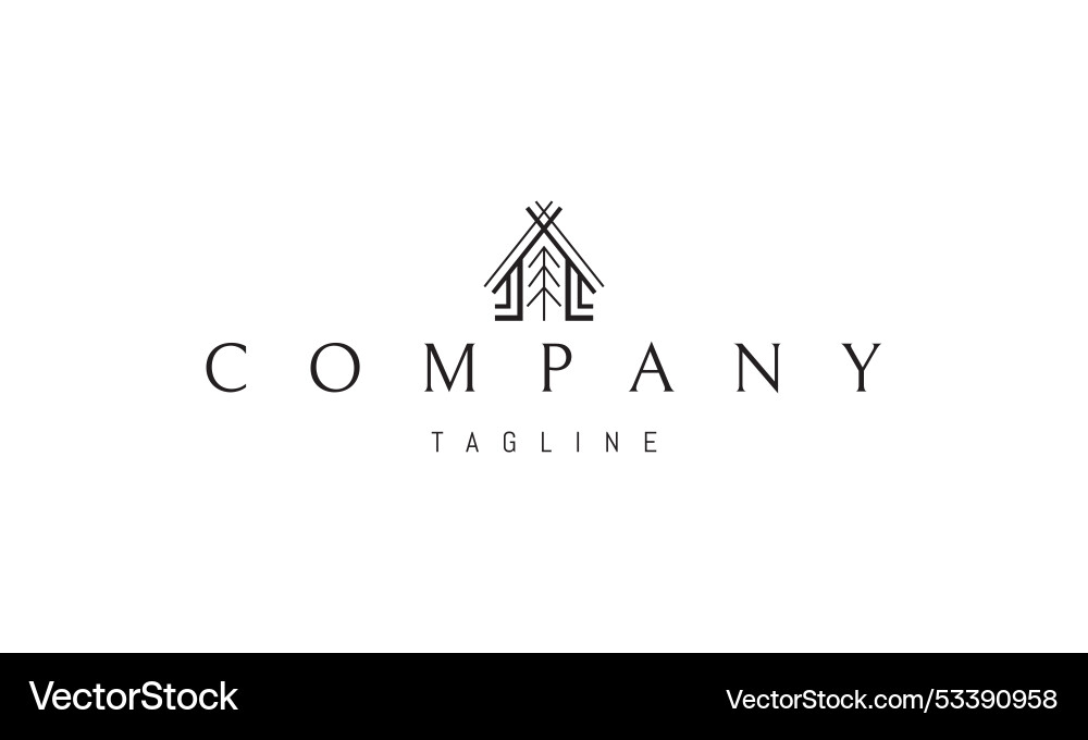 Logo with an abstract image of a hut Royalty Free Vector