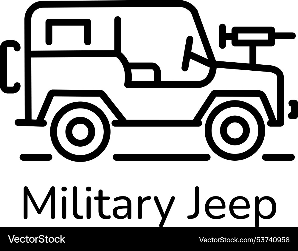 Military jeep Royalty Free Vector Image - VectorStock