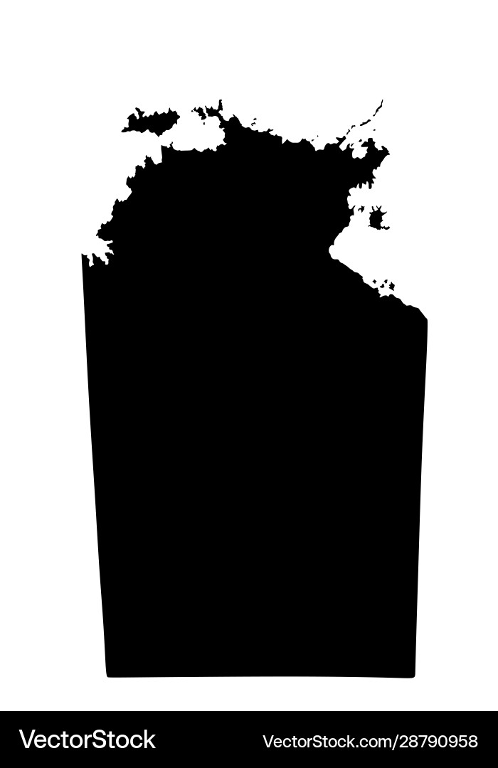 Northern Territory Map Silhouette Royalty Free Vector Image