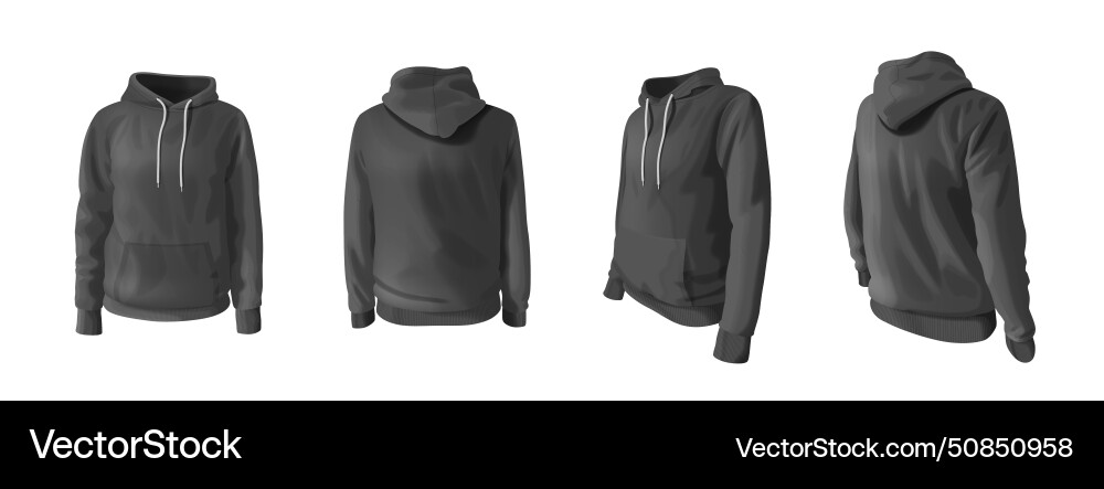 Realistic hoodie set Royalty Free Vector Image