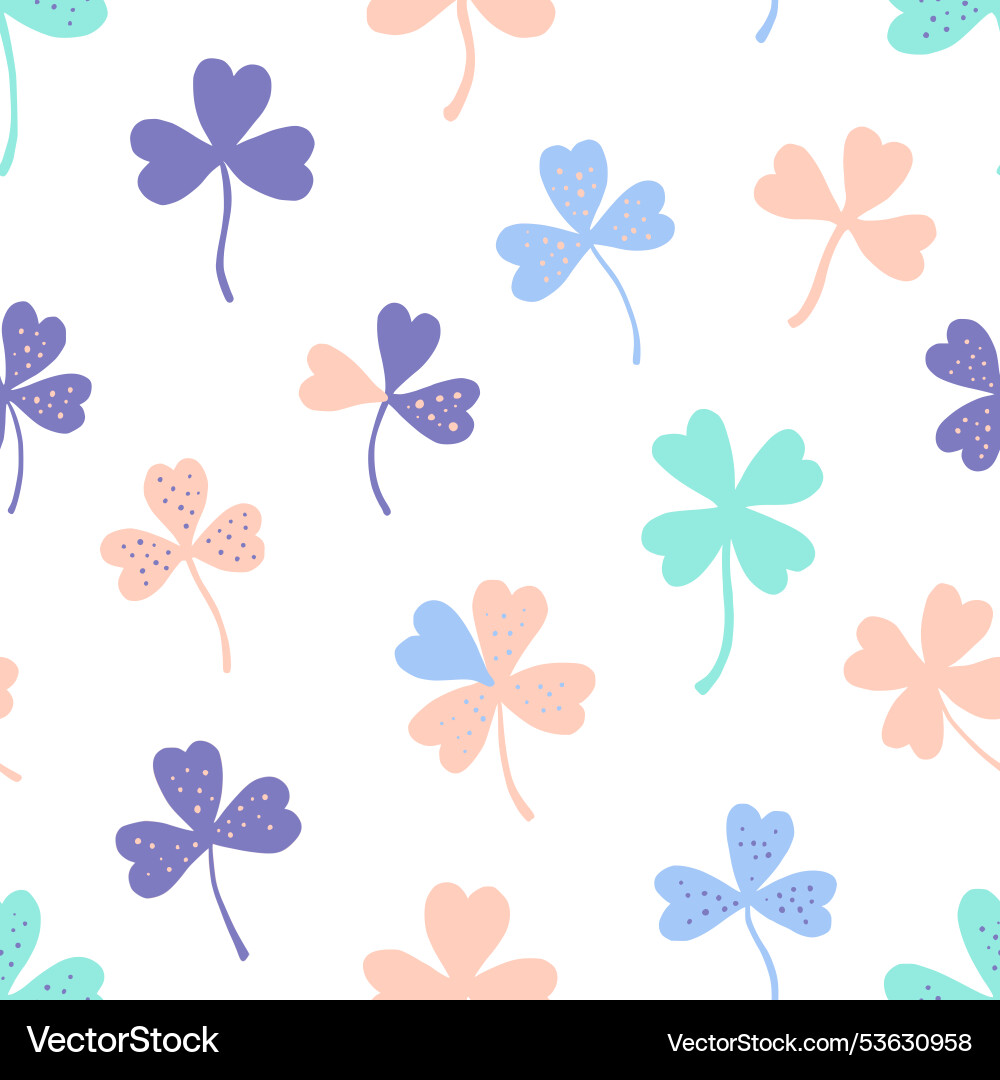 Seamless pattern with clover in pastel delicate Vector Image