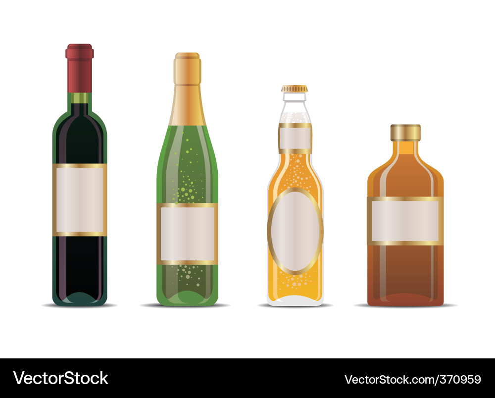 Alcohol Bottles Collection Royalty Free Vector Image