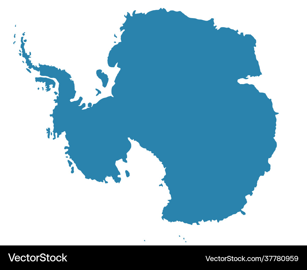 Antarctica silhouette map Royalty Free Vector Image