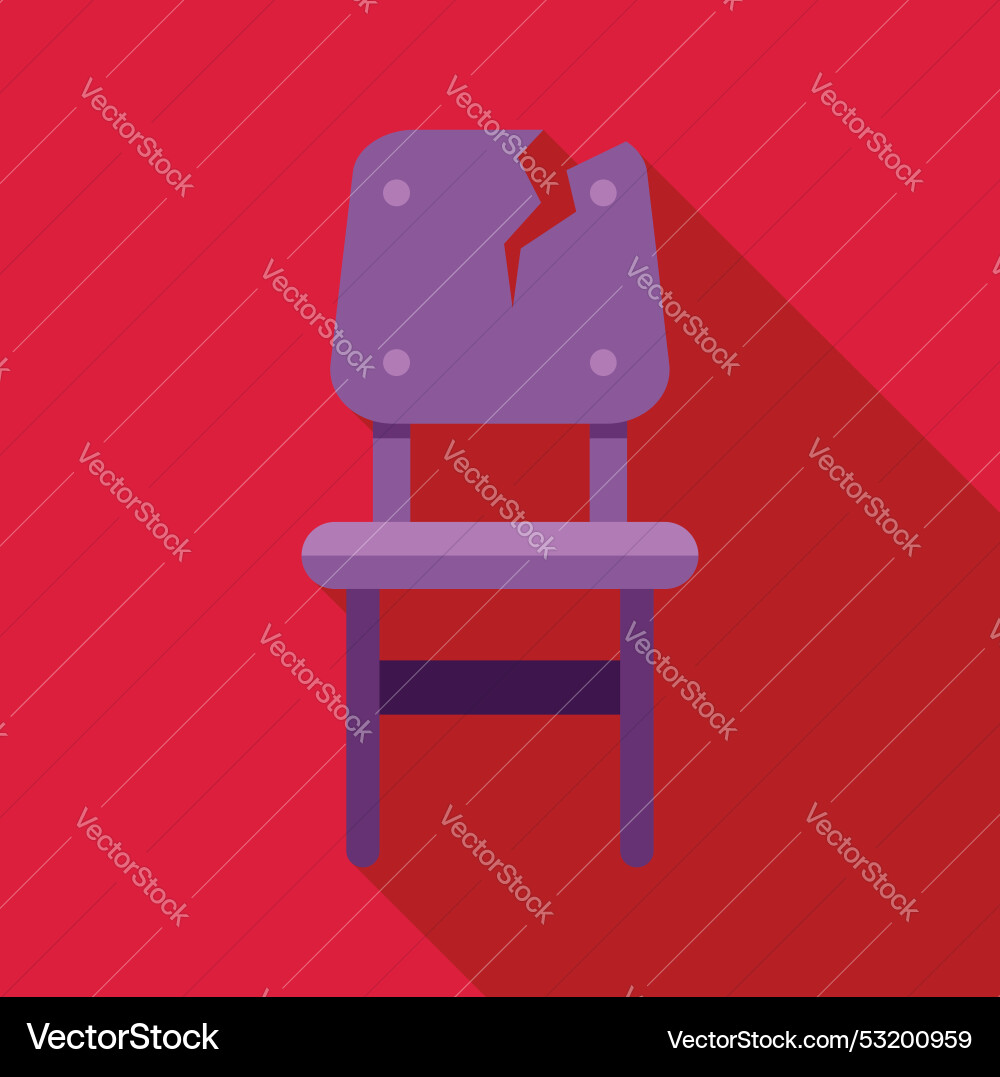 Broken chair showing damage and repair needed Vector Image